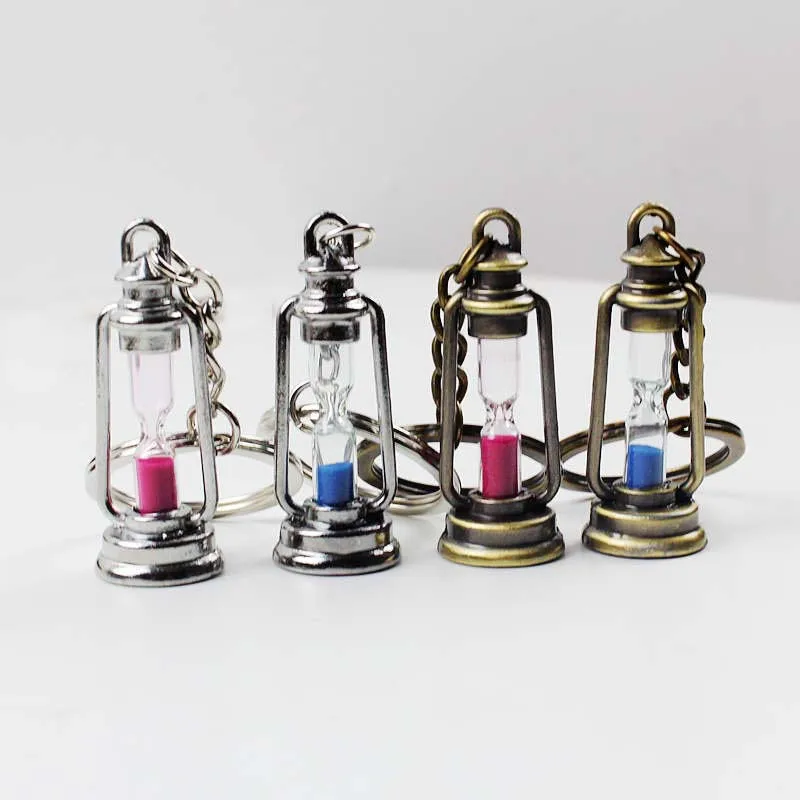 Creative-Metal-Lamp-Shape-Timer-Hourglass-Key-Chain-Ring-Couple-Cute ...