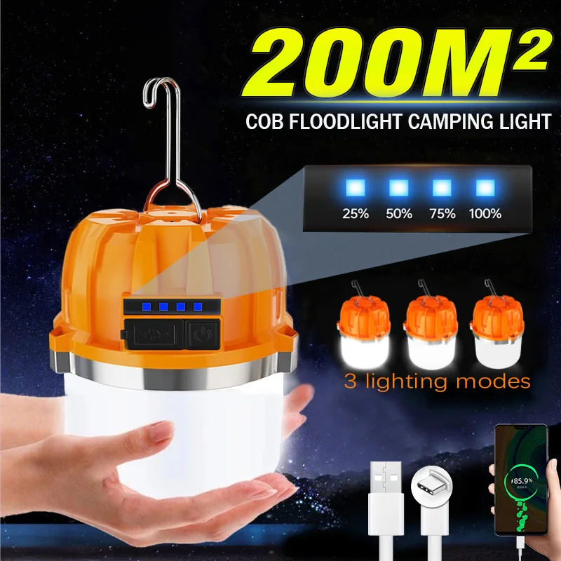 500W-Powerful-USB-Rechargeable-LED-Camping-Lights-Built-in-Battery ...