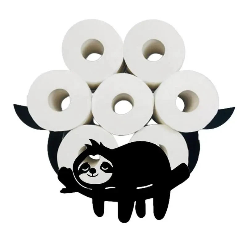 Cute Animal Wall Mount Roll Paper Holder Metal Art Sculpture Sloth ...