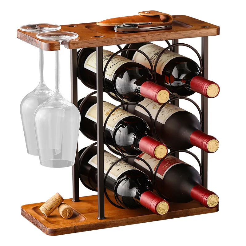 6-Bottle-Holders-Wine-Rack-House-Red-Wine-Display-Stand-Rack-Kitchen ...