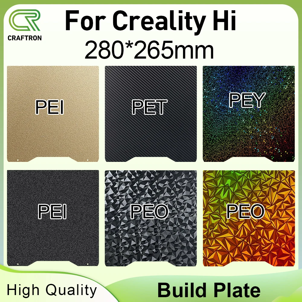 For Creality Hi Build Plate Double Sided PEO PET PEI Heat Bed Spring ...