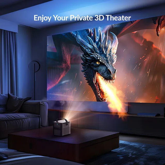 BYINTEK U80 Max Projector 3D 4K Cinema Android 11.0 WiFi Mini Portable ...
