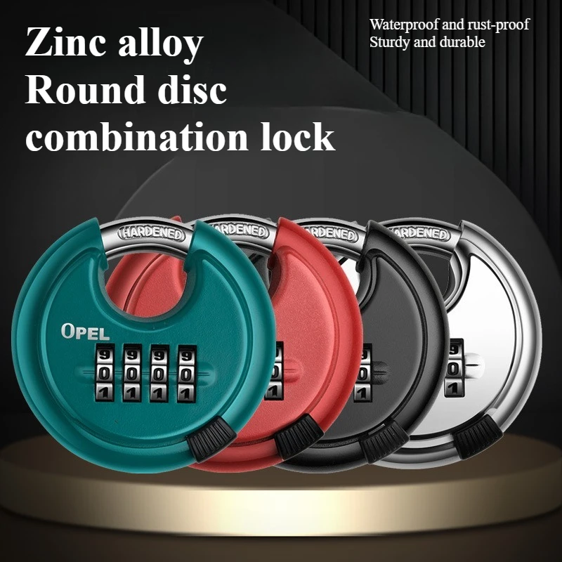 Multicolor Anti-Theft Padlock Zinc Alloy Round 4 Digit Password Lock ...