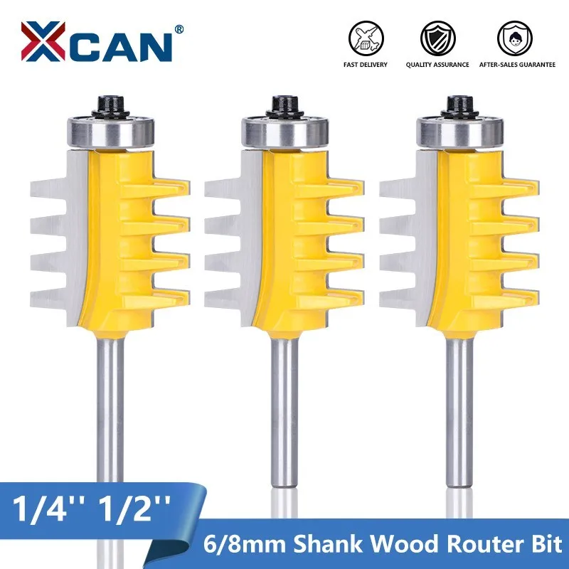 XCAN Reversible Finger Joint Glue Router Bit 1/4'' 1/2'' 8mm Shank Wood ...
