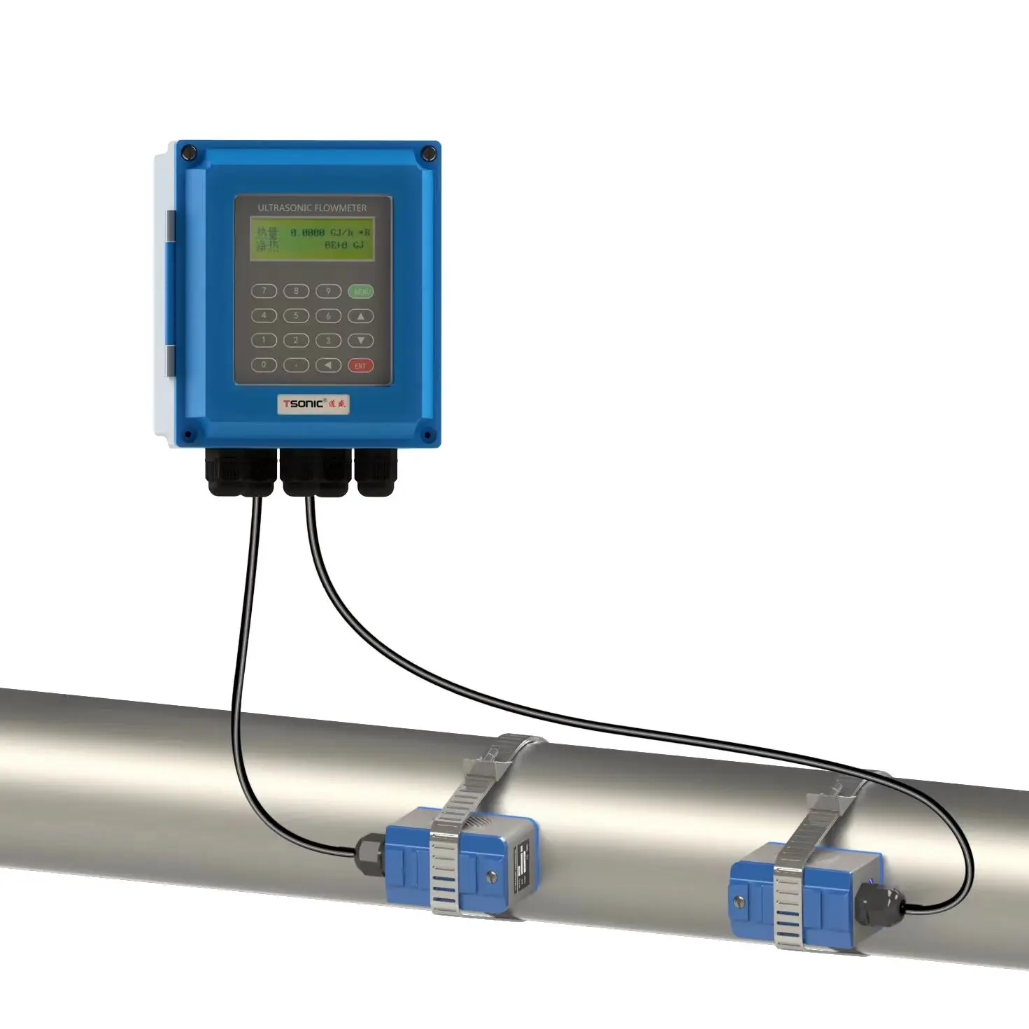 TUF-2000B-Wall-Mounted-Ultrasonic-Water-Flowmeter-IP67-BTU-Meter-Liquid ...