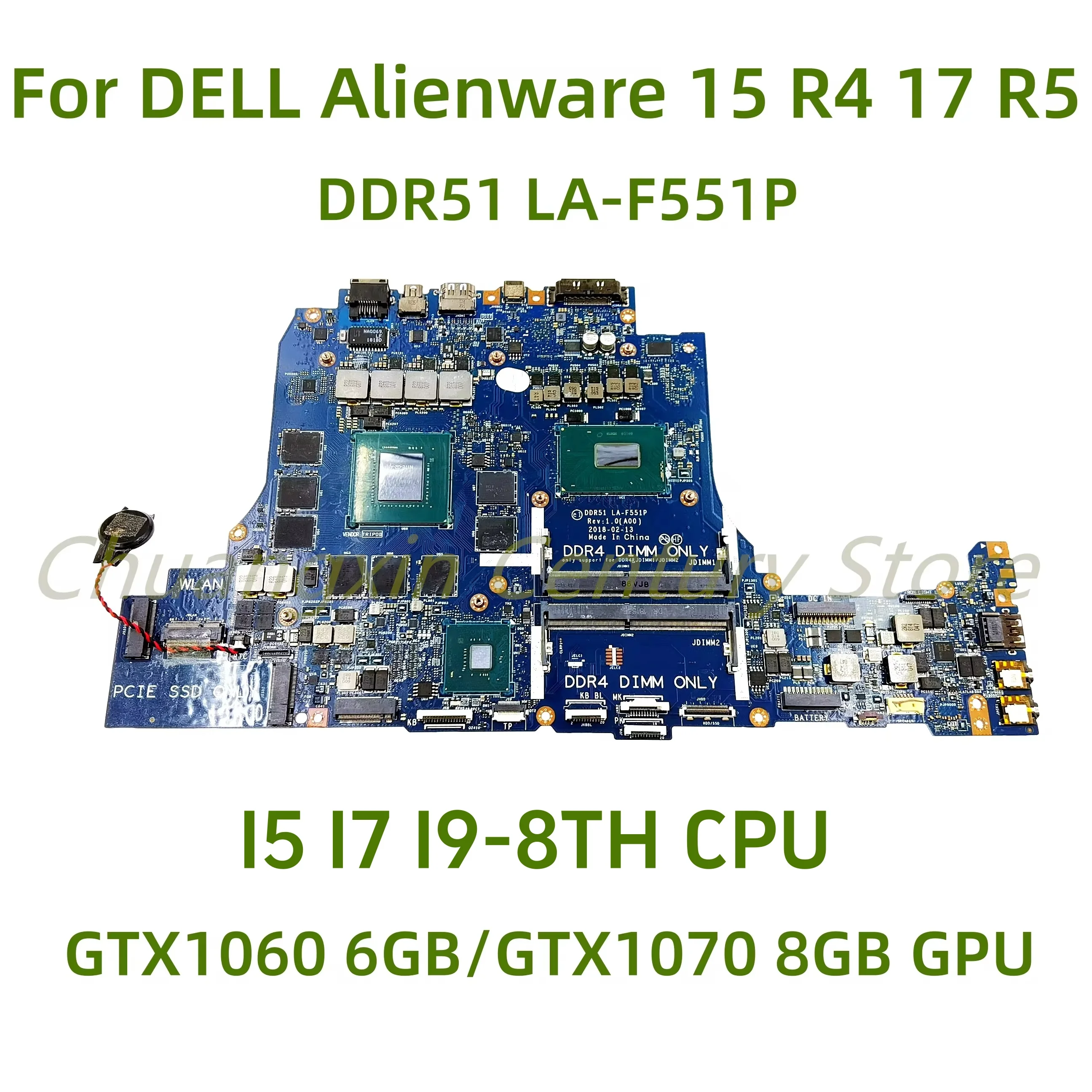 For-DELL-Alienware-15-R4-17-R5-laptop-motherboard-DDR51-LA-F551P-with ...