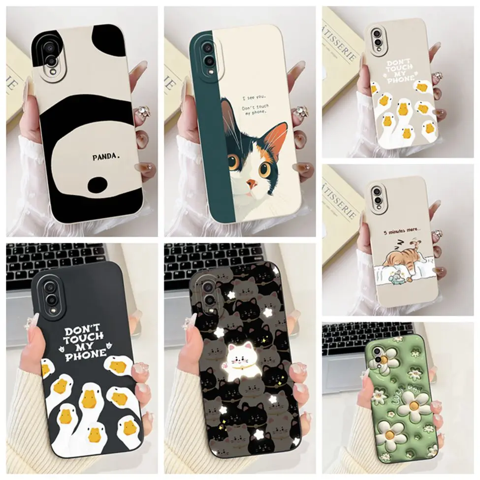 Casing For Samsung A02 A022F Case M02 M022F Cute Cat Fashion Funny ...