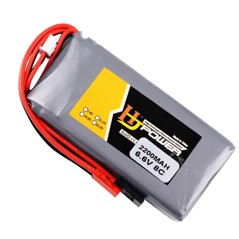 1 / 2pcs 2S 6.6v 2200MAH 8C 3PK Lipo Battery For Futaba 14SG 18SZ 16SZ ...