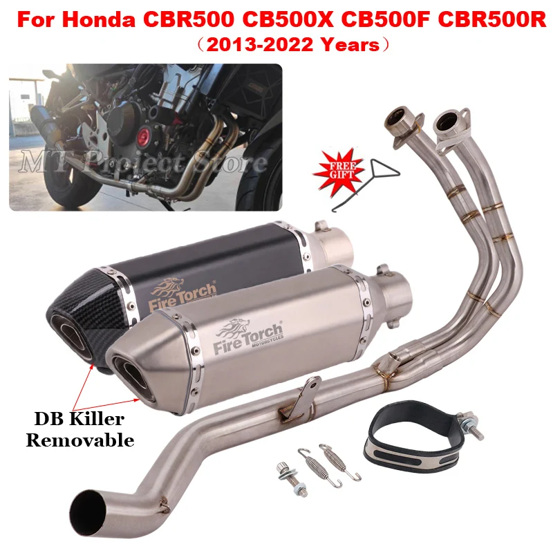 Full-System-Motorcycle-Exhaust-Escape-Modify-Front-Link-Pipe-Muffler-DB ...