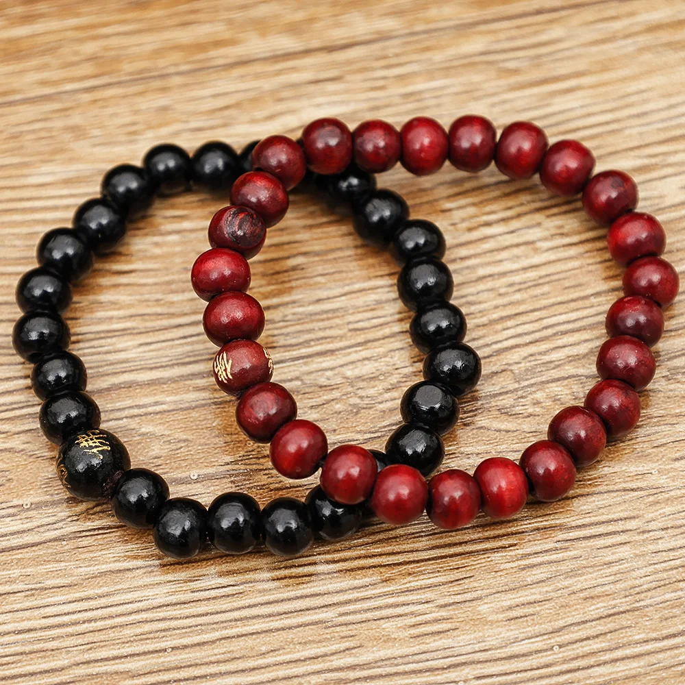 Men Women Natural Wood Beads Bracelets Rappers Jewelry Gifts Sandalwood ...