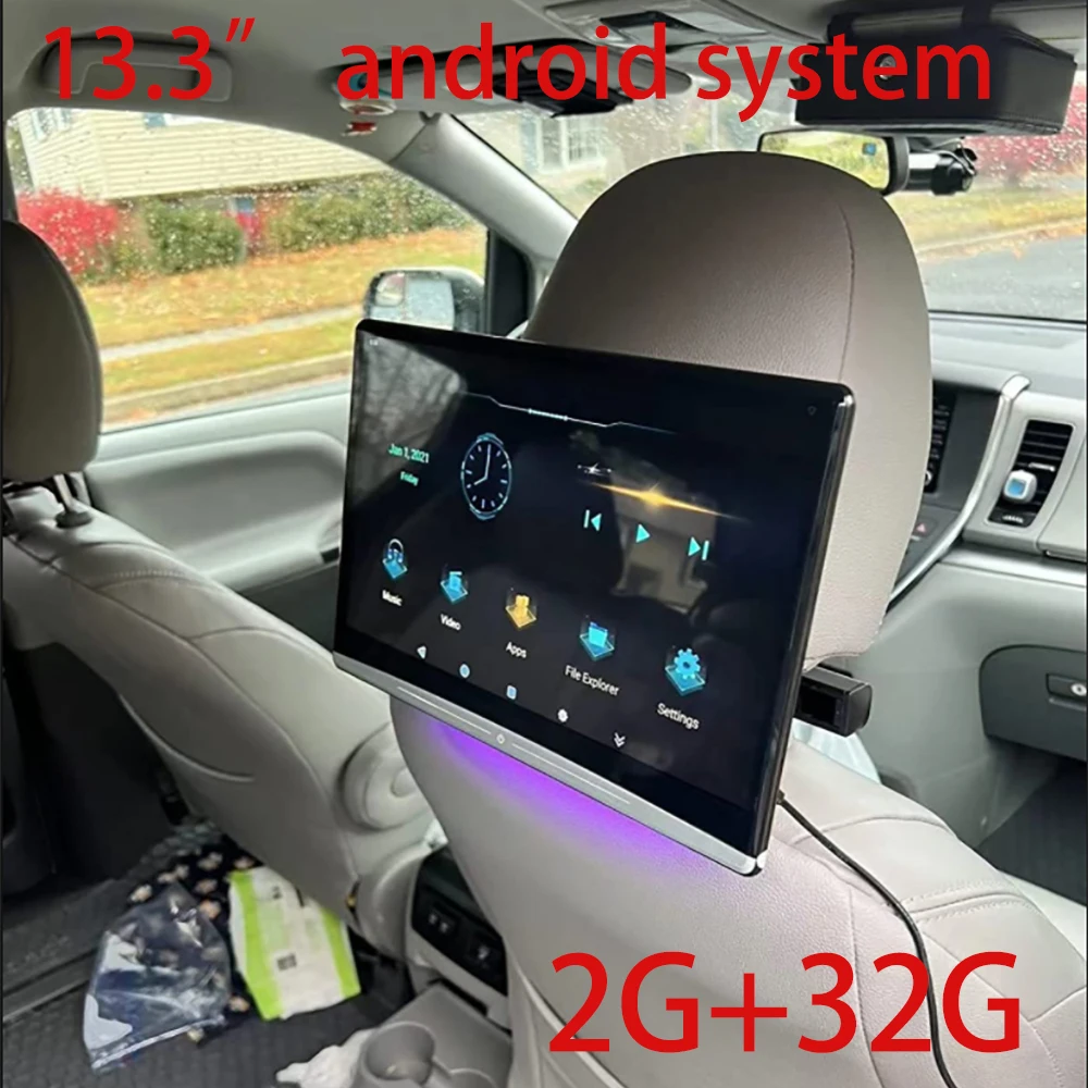 13.3 Polegada android 2gb + 32gb monitor do encosto de cabeça do carro ...