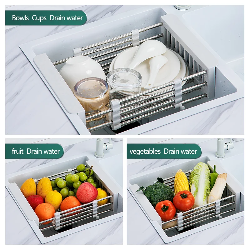 Stainless-steel-draining-rack-telescopic-kitchen-storage-rack-sink ...