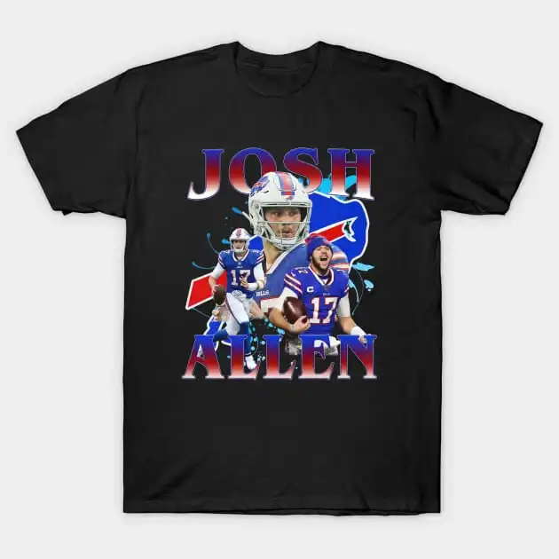 Josh-Allen-Retro-Collage-T-Shirt-Casual-O-Neck-Tee-Shirts-Streetwear ...