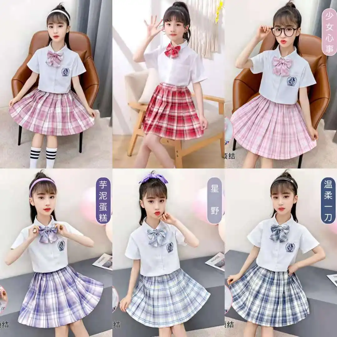 Children Jk Uniform New Authentic Primary Summer Checked Skirt 10 Years ...