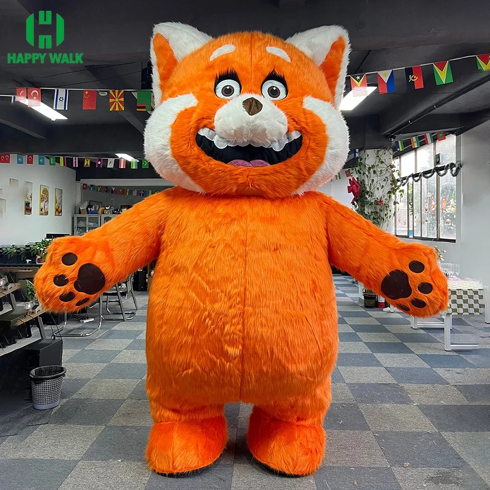 Disfraz-de-Panda-Rojo-peludo-para-adultos-traje-de-Cosplay-de-dibujos ...