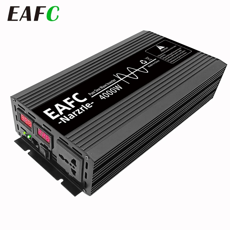 2000W 3000W 4000W Pure Sine Wave Inverter 12V 220V Power Converter Adaptor Home Solar Inverter ...