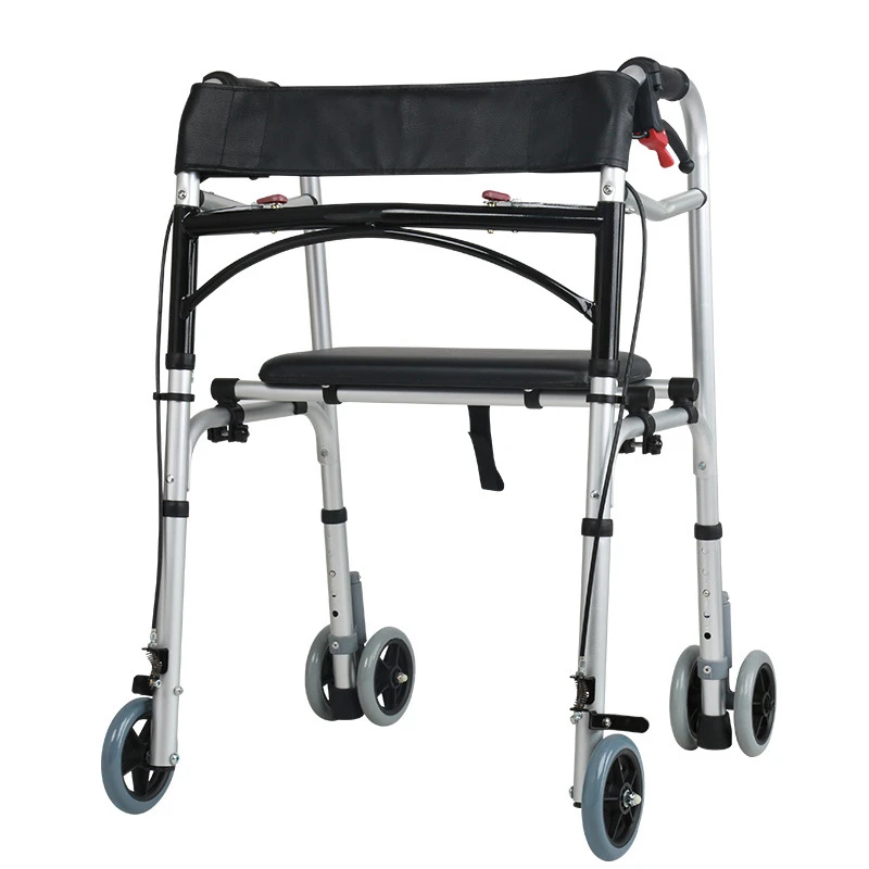 Elderly Foldable Rehabilitation Walker Stick Assist Aluminum Alloy ...