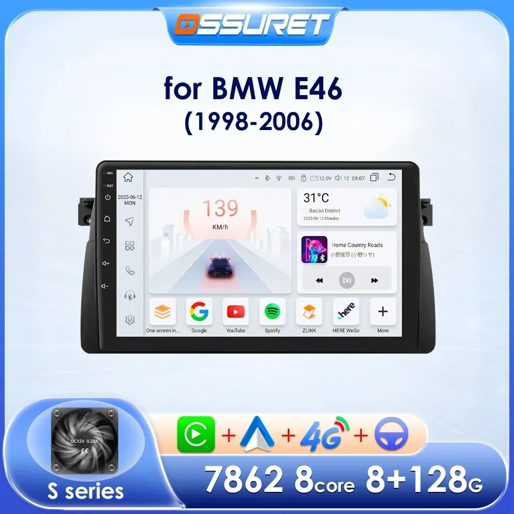 2-Din-Android-Car-Radio-for-BMW-E46-M3-1999-2006-Carplay-Andriod-Auto ...
