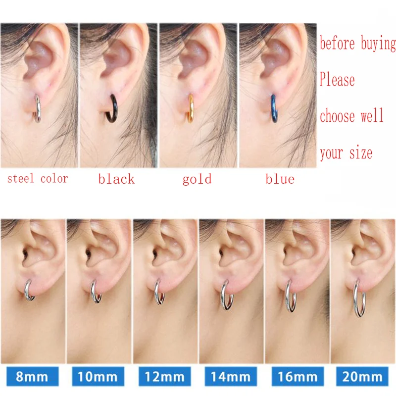 Mens Hoop Earrings Size Chart