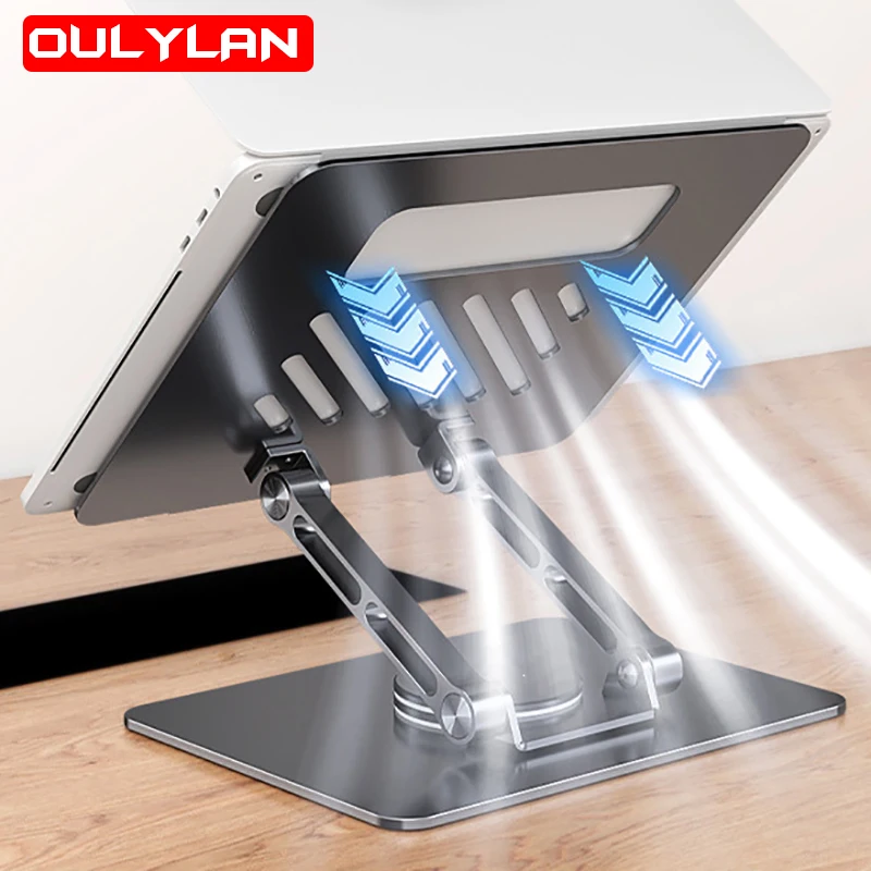 360-Rotating-Metal-Laptop-Bracket-Portable-Tablet-Desktop-Liftable ...