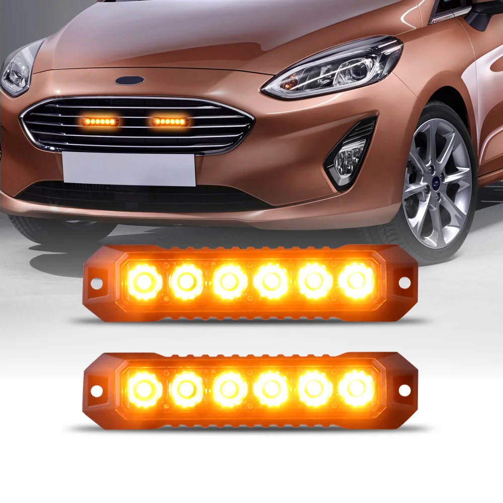 2PCS-6-LED-Strobe-Warning-Light-for-Emergency-Vehicles-High-Intensity ...
