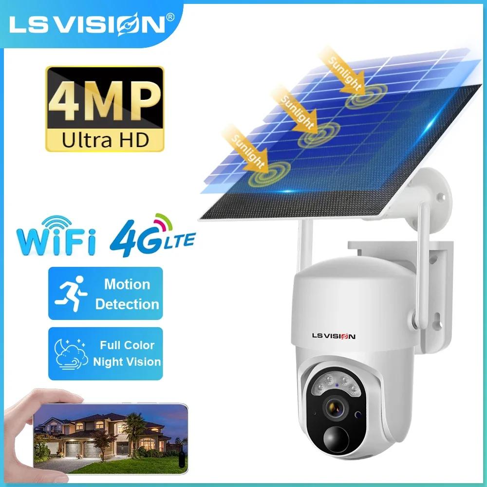 LS-VISION-4MP-4G-Sim-Solar-Camera-Wifi-Outdoor-Solar-Security-Camera ...