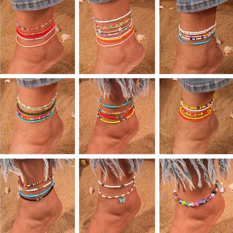 Bohemian-Colorful-Beads-Anklets-for-Women-Summer-Ocean-Beach-Handmade ...