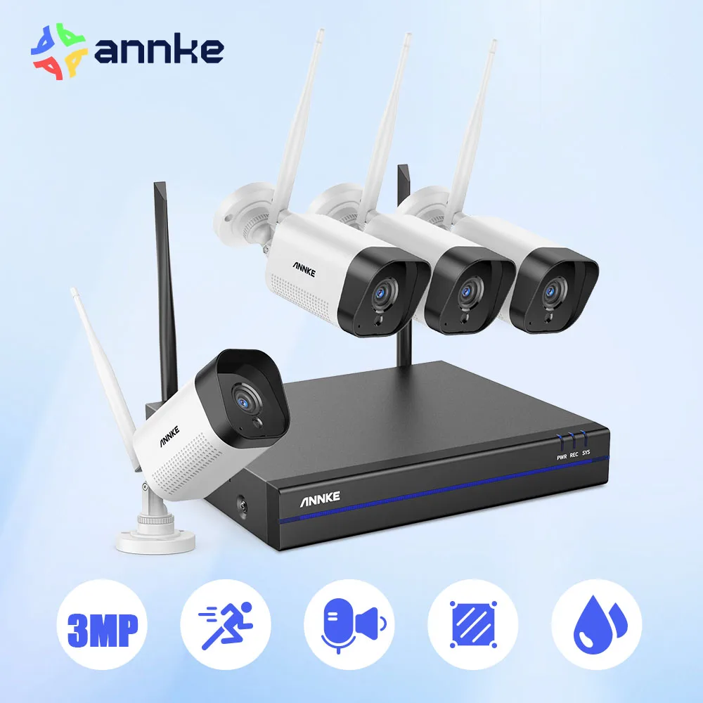 ANNKE-WS300-WiFi-Video-Surveillance-System-5MP-NVR-3MP-IP-Cameras-Audio ...