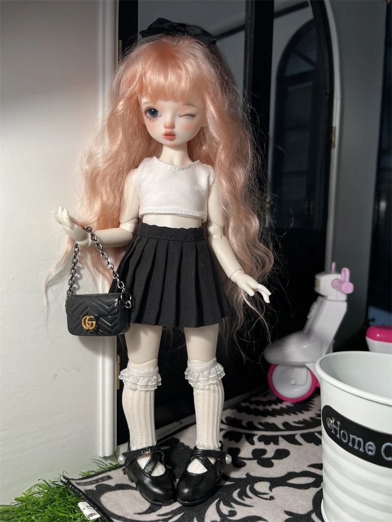 BJD doll clothes for 1/6 size YOSD casual all match elastic vest wrap ...