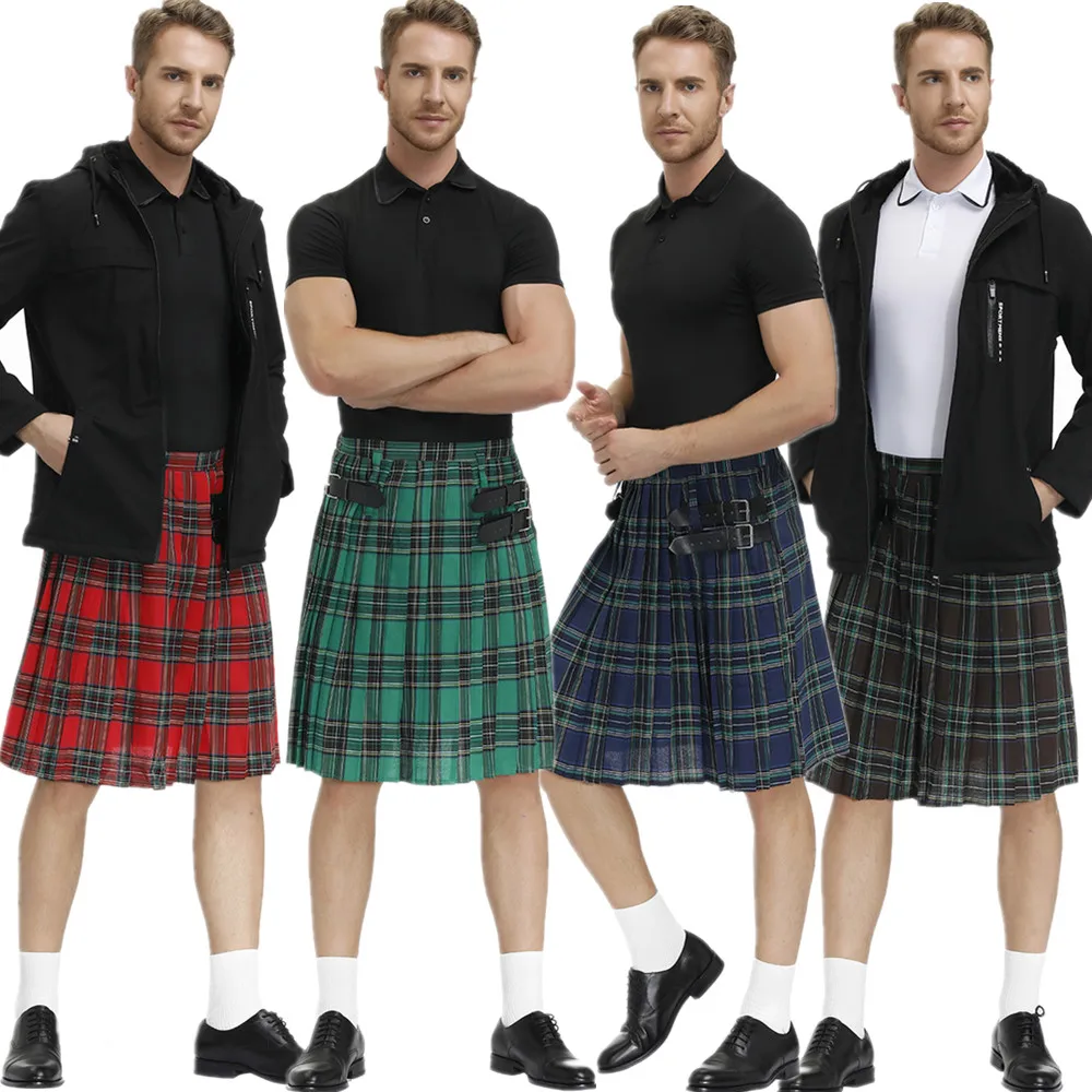 Men-s-Plaid-Pleated-Skirt-Scottish-Holiday-Kilt-Costume-Traditional ...