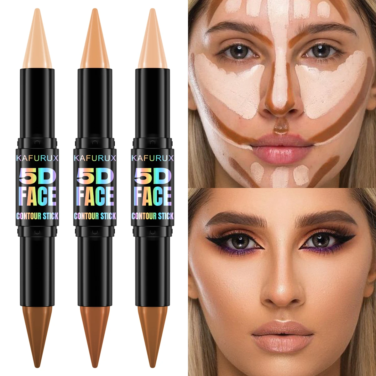 1PC Contour Stick Duo, Double-Eneed Highlight and Shadow Cream ...