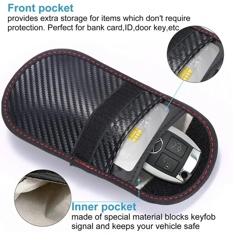 RFID Signal Blocking Car Key Fob Protector Pouch with Double - Layer ...
