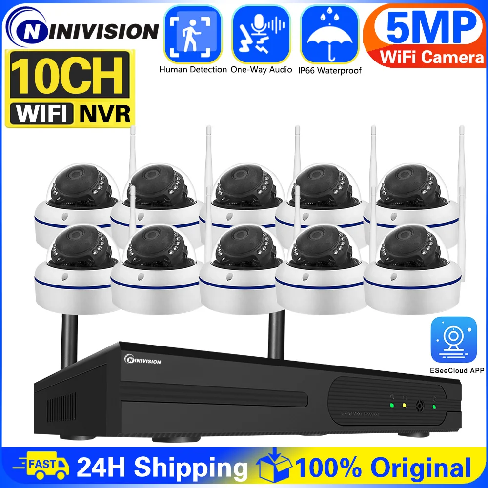 ESeeCloud-APP-10CH-IP-Camera-Wifi-NVR-Kit-CCTV-System-5MP-Explosion ...
