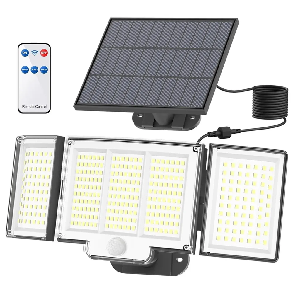 348LED Outdoor Solar Light with Motion Sensor Remote Control IP65 ...