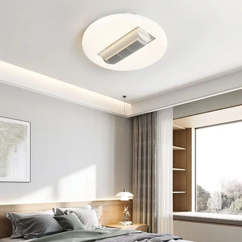 Modern-White-Square-Round-Bladeless-Ceiling-Fan-Light-Invisible-Ceiling ...