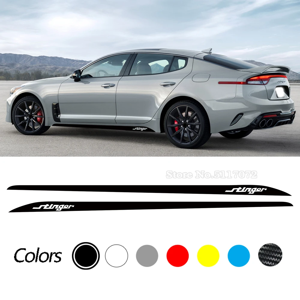 For Kia Stinger Gt Gts Car Door Both Side Skirt Sticker Auto Body Decor ...