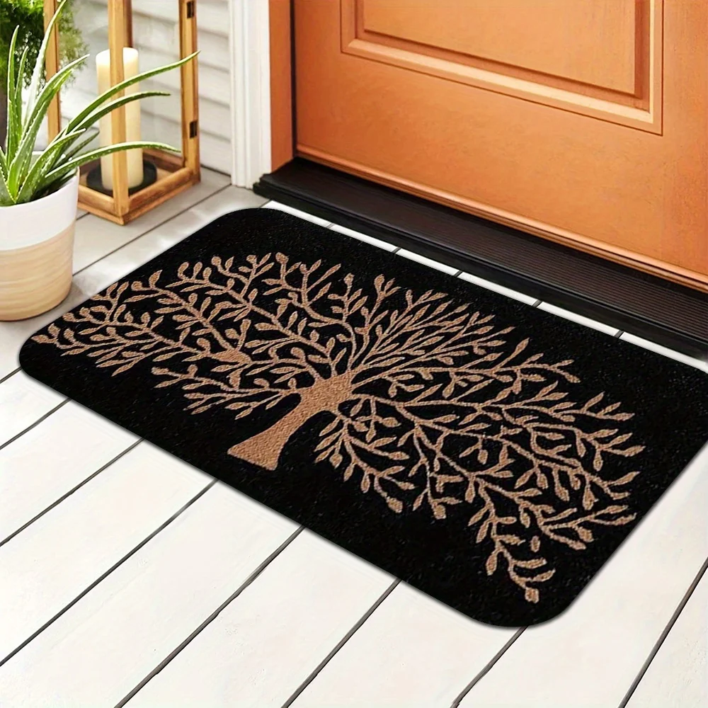 1pc Tree of Life Welcome Doormat, Polyester Floor Mat, Home Porch ...