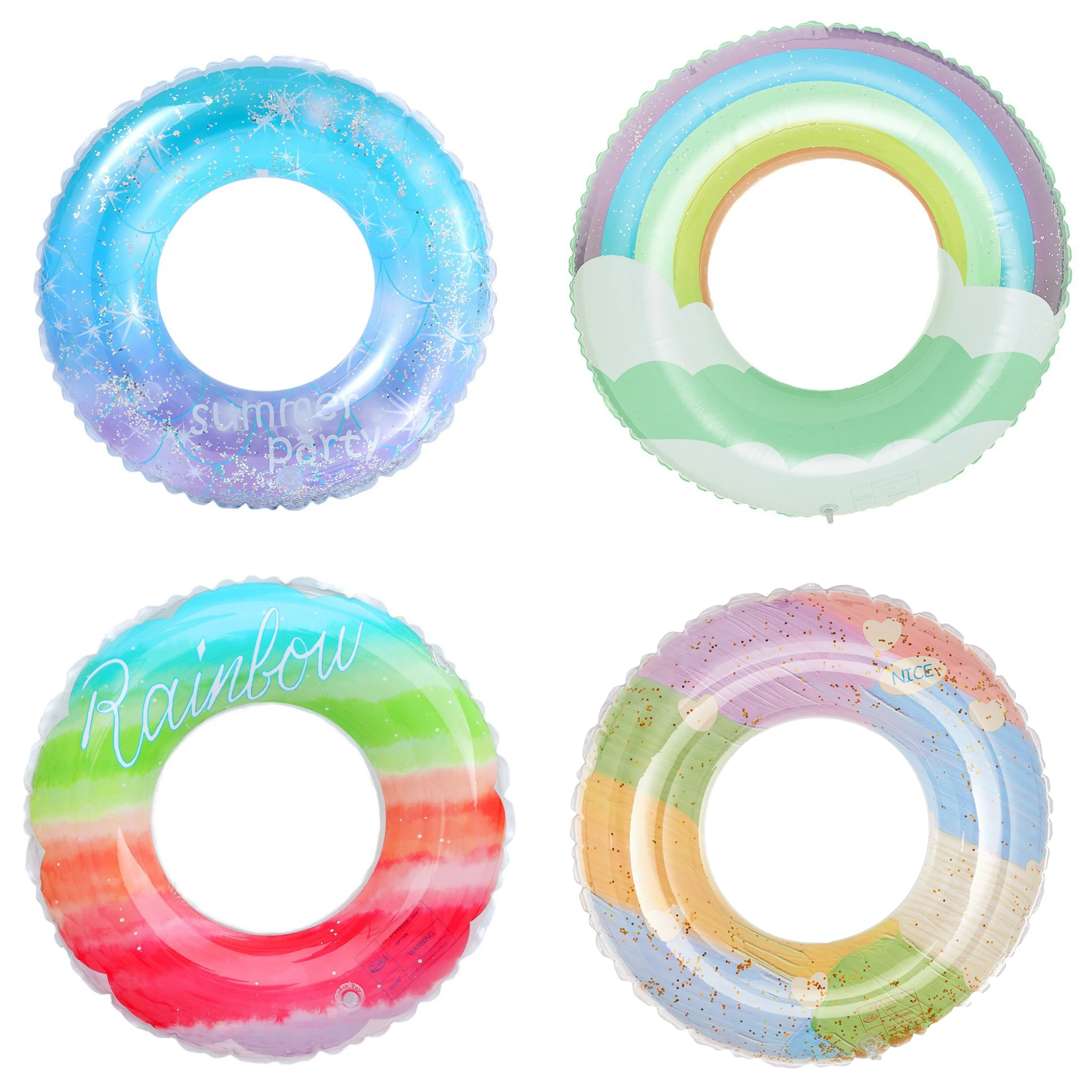 Rainbow-Swimming-Ring-Inflatable-Pool-Float-for-Teen-Kids-Swimming ...