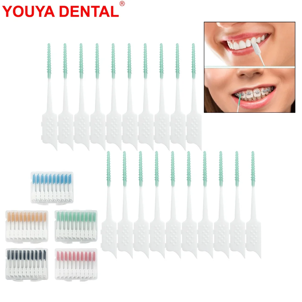40pcs/Box Interdental Cleaners Picks Silicone Interdental Brushes ...