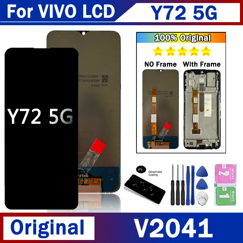6.58"AAA+ For Vivo Y72 5G Global LCD Display Touch Screen Digitizer Assembly Replacement Parts ...