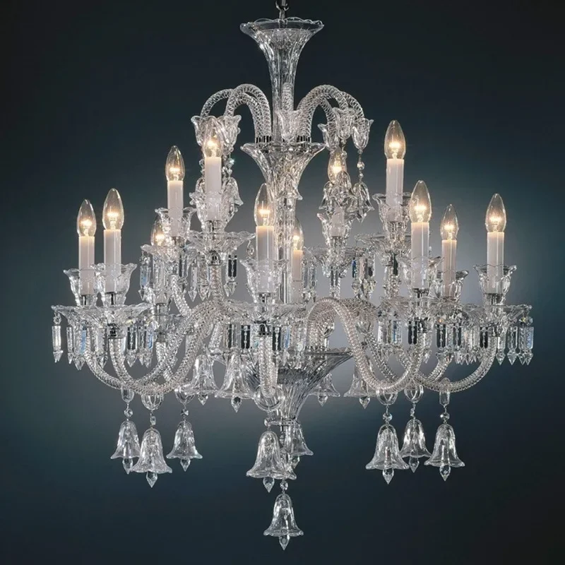 Luxury Modern Crystal Lustres Black Clear Color Candle De Cristal Lamps ...