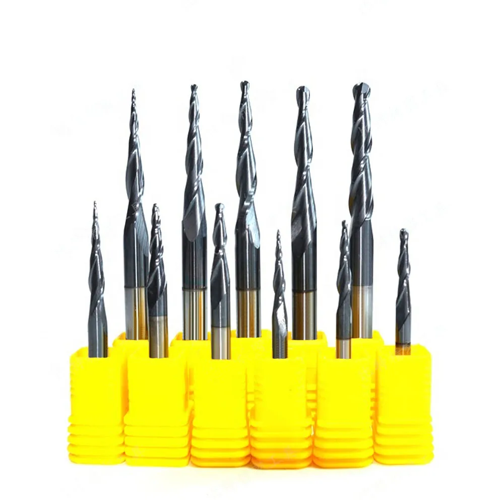 1-Pcs-Tungsten-Solid-Carbide-End-Mill-3-175-4-6mm-Ball-Nose-Tapered-End ...