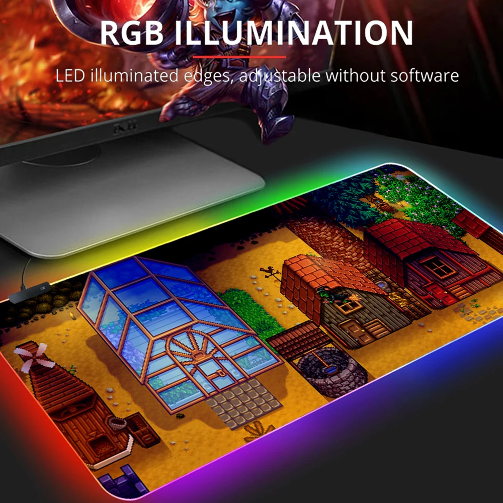 RGBLarge Gaming Mouse Pad Stardew Valley Computer Mousepad PC Gamer ...