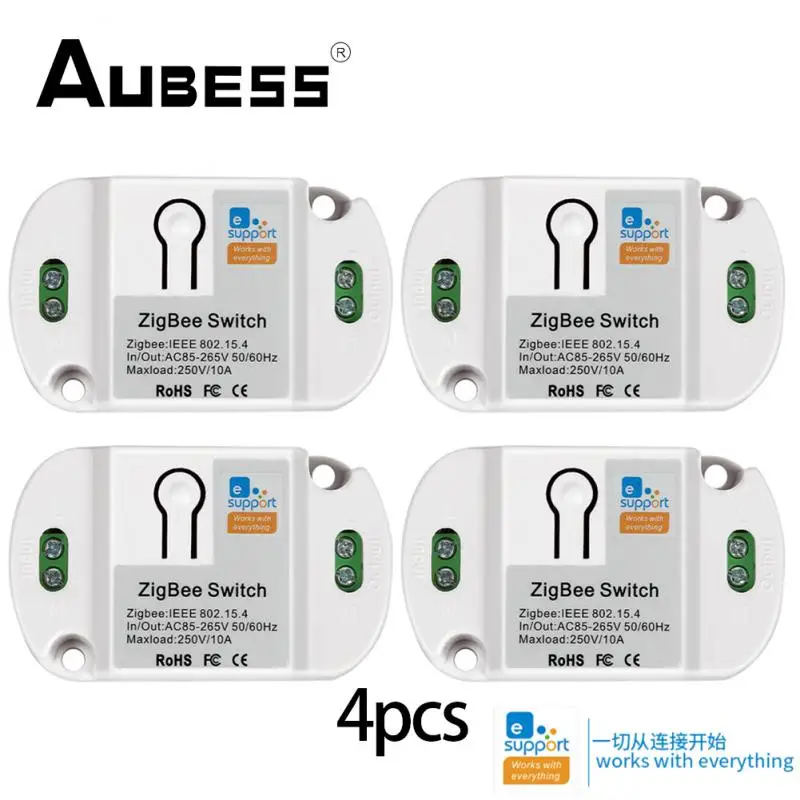 Aubess 10A Mini Zigbee Switch Module Remote Control Voice Control Smart ...