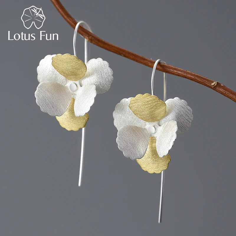 Lotus Fun Long Hanging Unusual Elegant Flower Dangle Earrings for Women ...