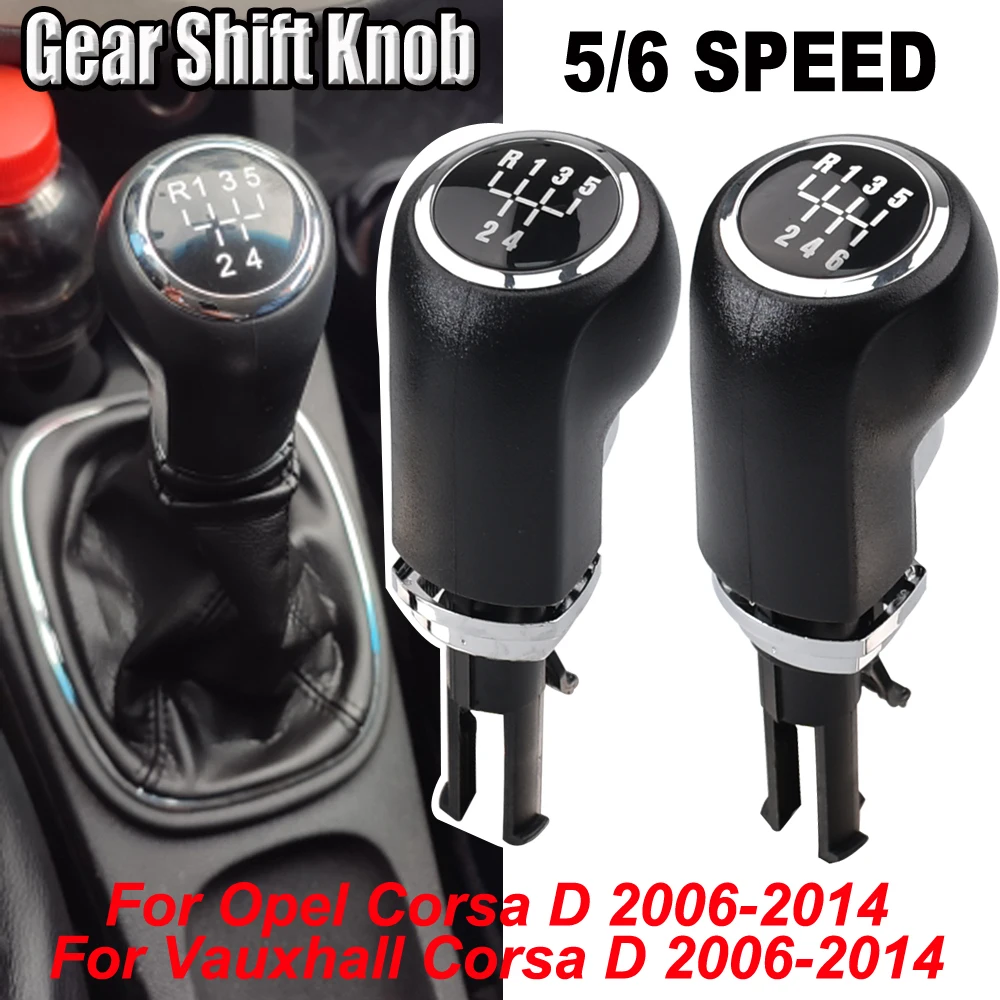 5-6-Speed-Black-Gear-Shift-Knob-For-Opel-Vauxhall-Corsa-D-2006-2007 ...