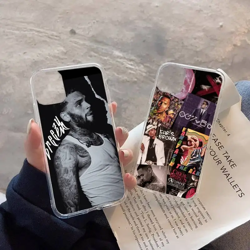 Chris-Brown-Rapper-Phone-Case-Transparent-soft-For-iphone-11-13-12-14-x ...