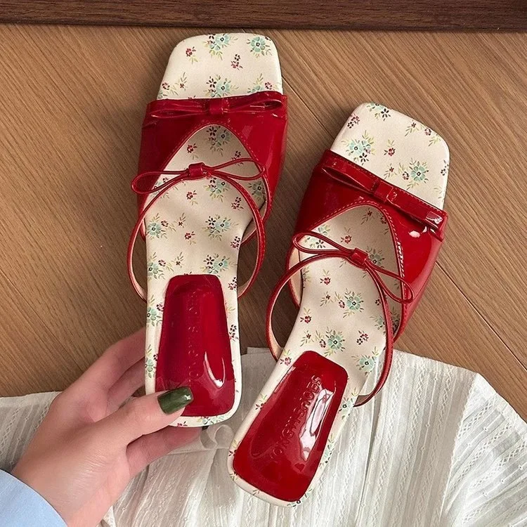 Designer Summer Women Open Toe Slippers Fashion Butterfly-knot High ...