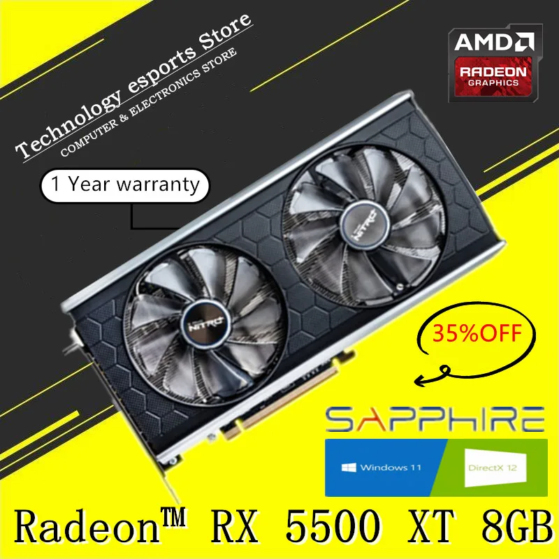 Sapphire-RX-5500-XT-Nitro-500XT-Nitro-Placas-de-V-deo-AMD-Radeon-RX ...