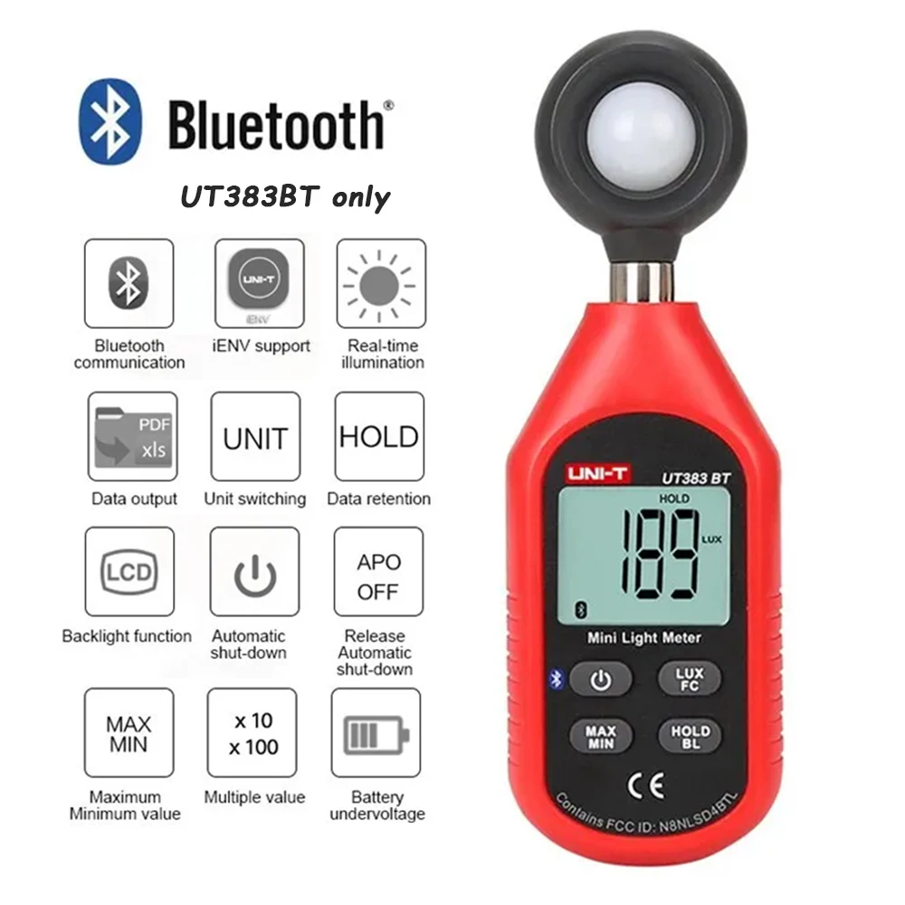UNI-T-Mini-Light-Meter-UT383-UT383BT-Digital-Luxometer-Professional ...